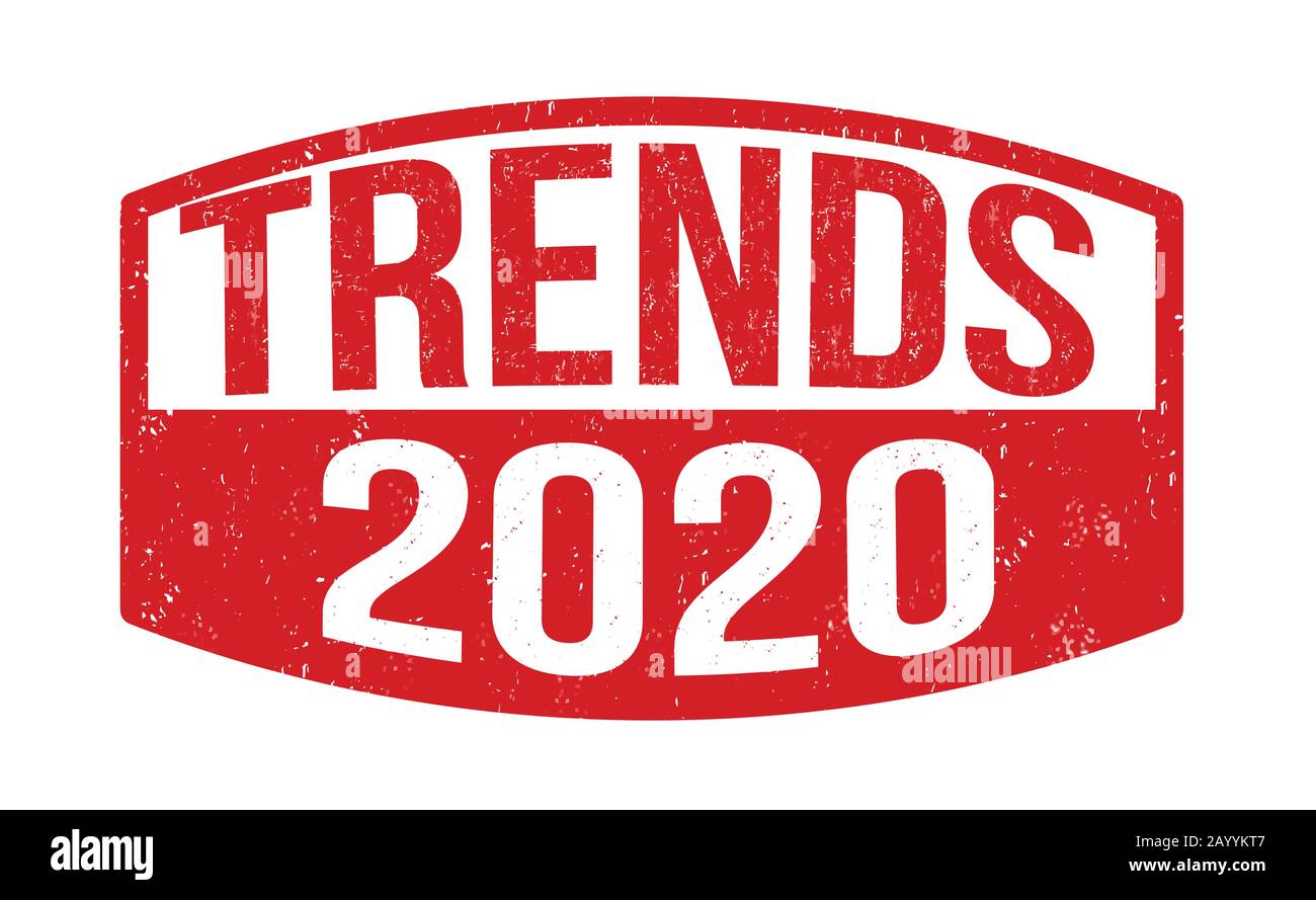 Trends 2020 sign or stamp on white background, vector illustration ...
