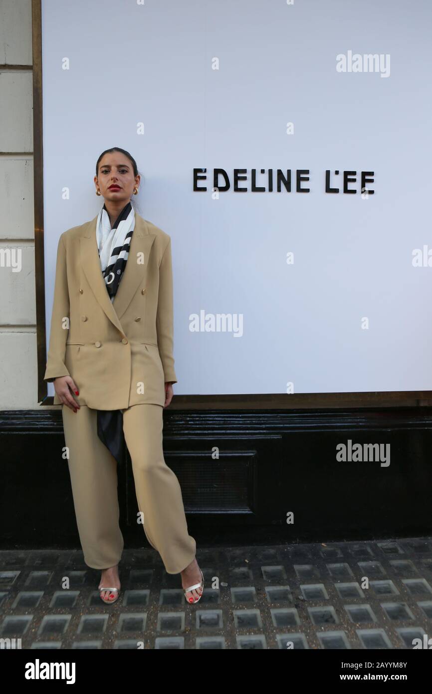 Lara Fraser attends the Edeline Lee AW20 Presentation during the London ...