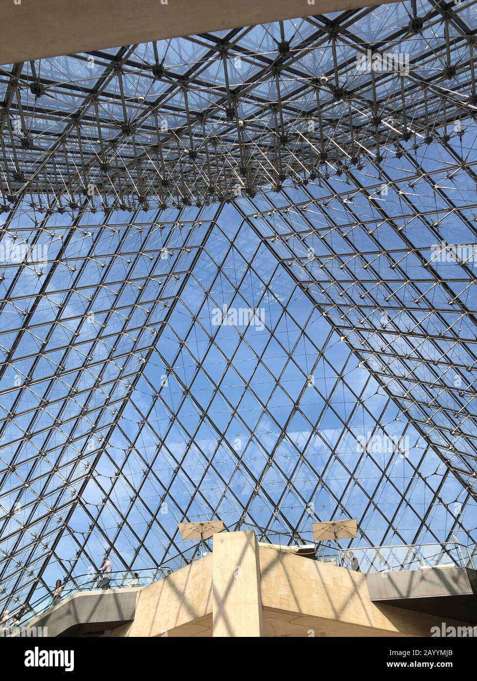 Louvre museum inside pyramid hi-res stock photography and images - Alamy