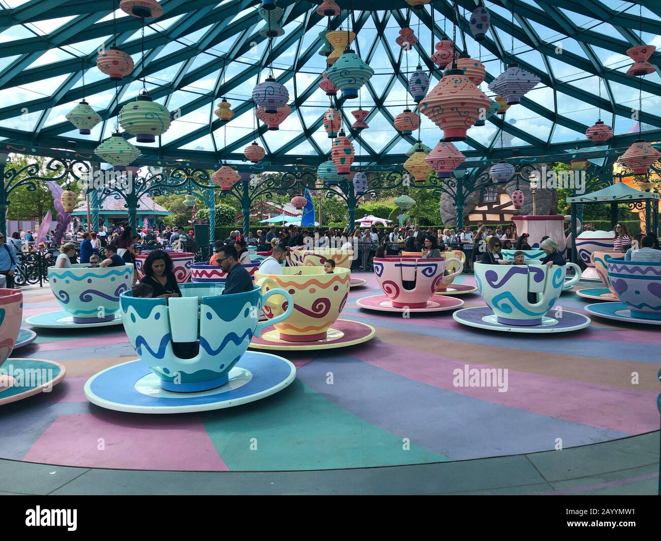 Paris, France - 05.27.2019: Disneyland. Games, attractions and many ...