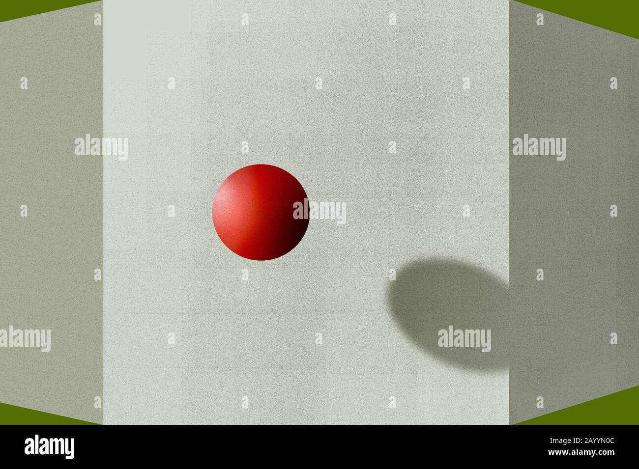 A handball is seen with it’s shadow bouncing off a wall Stock Photo - Alamy