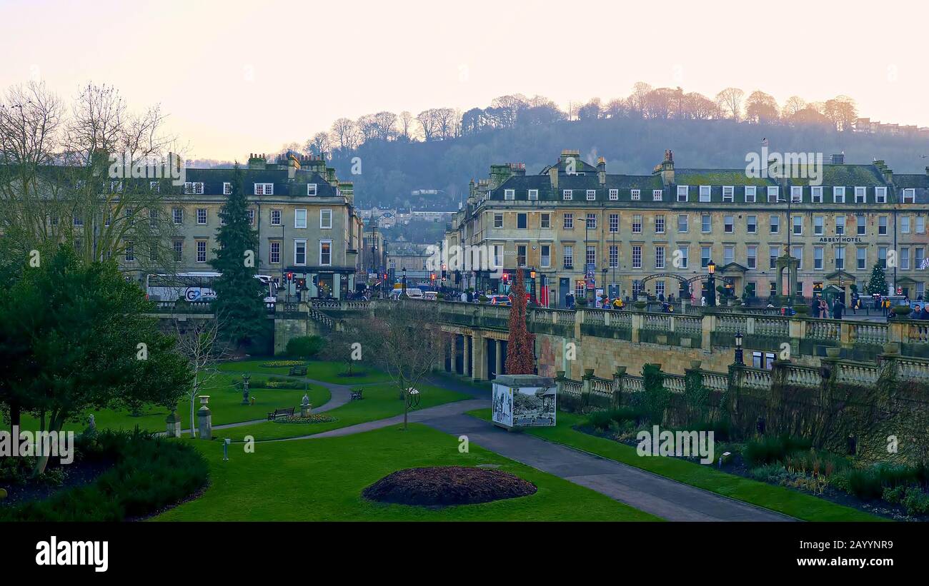 Parade Gardens in Bath England - BATH, ENGLAND - DECEMBER 30, 2019 ...