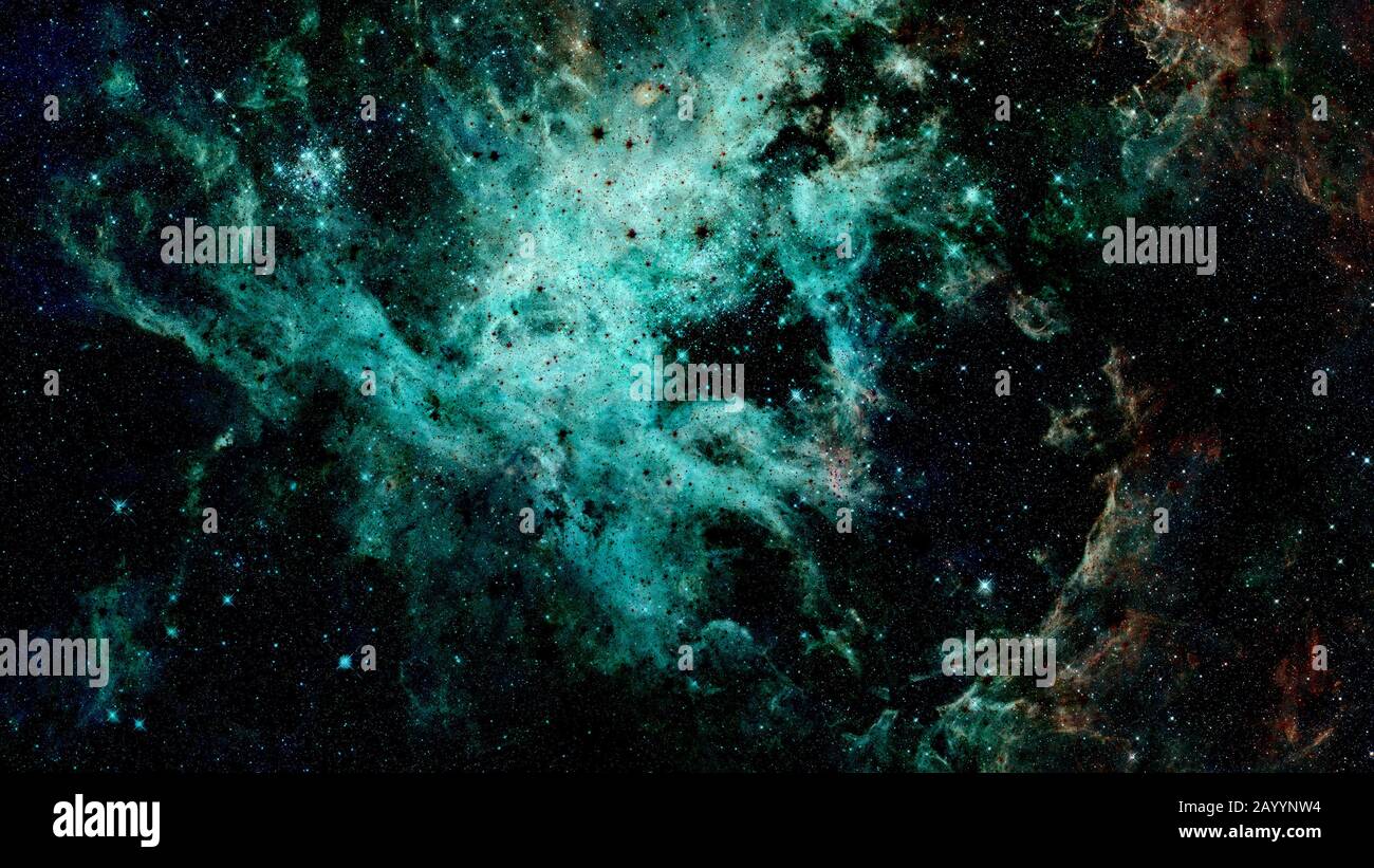 Green cosmic background. Nebulae space. Elements of this image ...