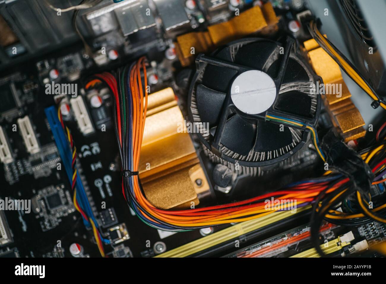 Maintenance update system upgrate concept. computer parts with harddisk ...