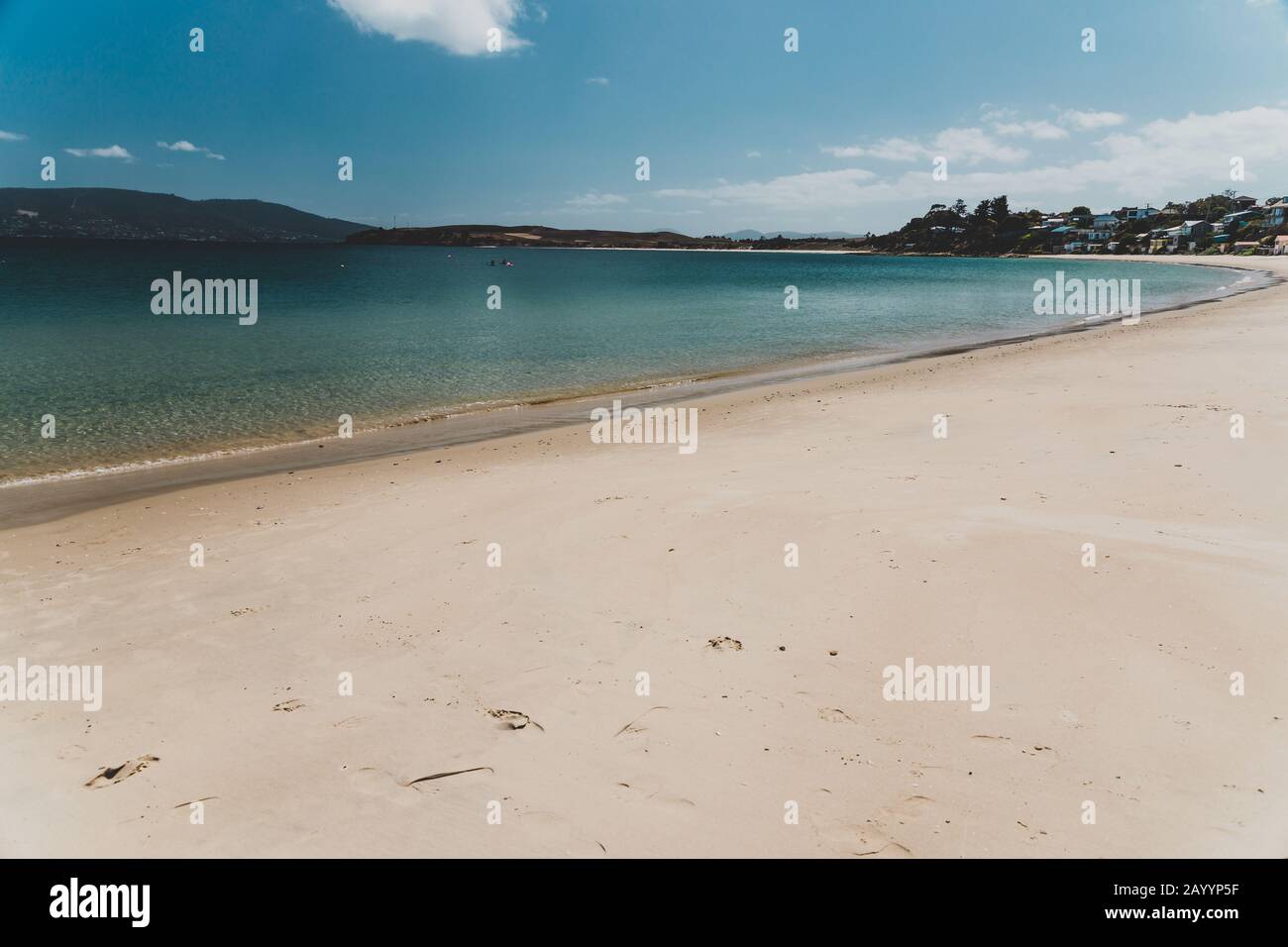 OPOSSUM BAY, TASMANIA - 16th February, 2020: view of Opossum Bay Beach ...