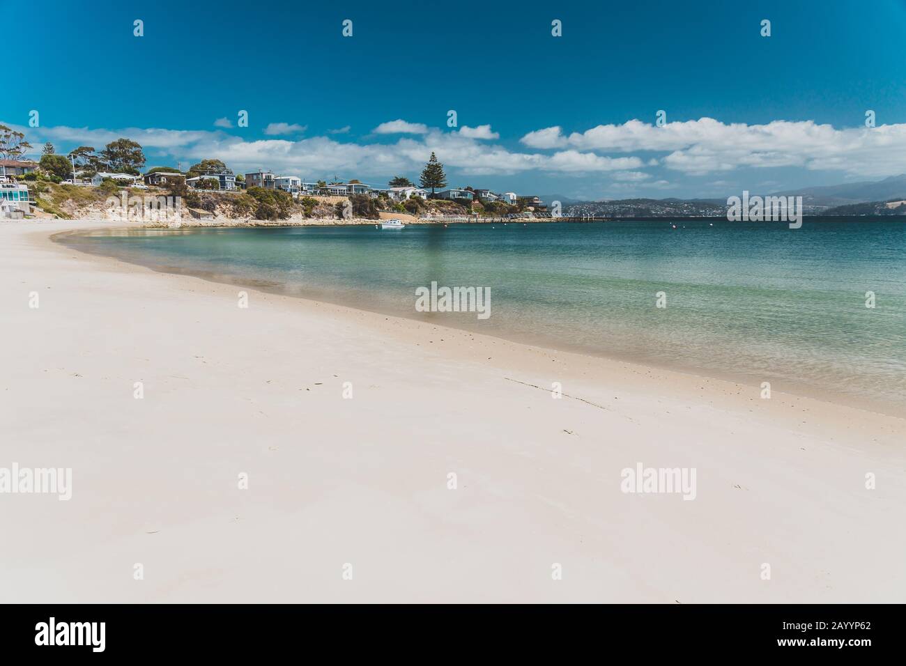 OPOSSUM BAY, TASMANIA - 16th February, 2020: view of Opossum Bay Beach ...