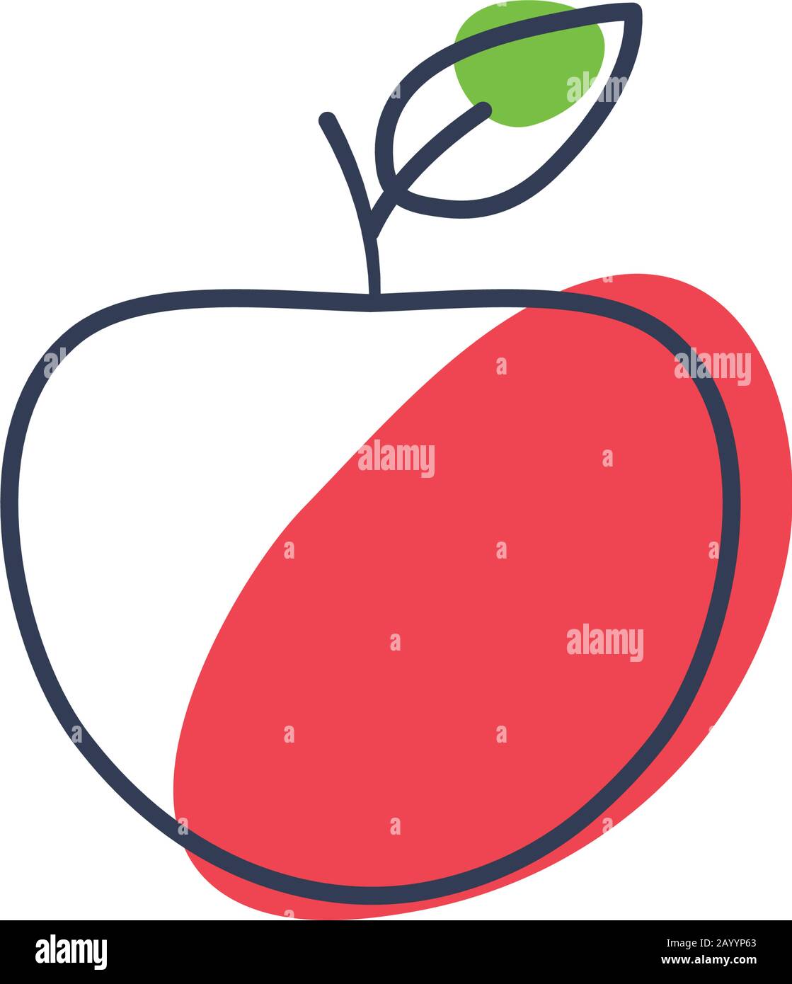 apple line color style icon design, Fruit healthy organic food sweet ...