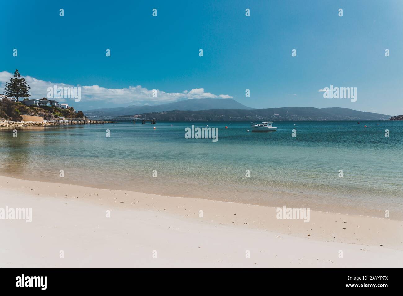 OPOSSUM BAY, TASMANIA - 16th February, 2020: view of Opossum Bay Beach ...