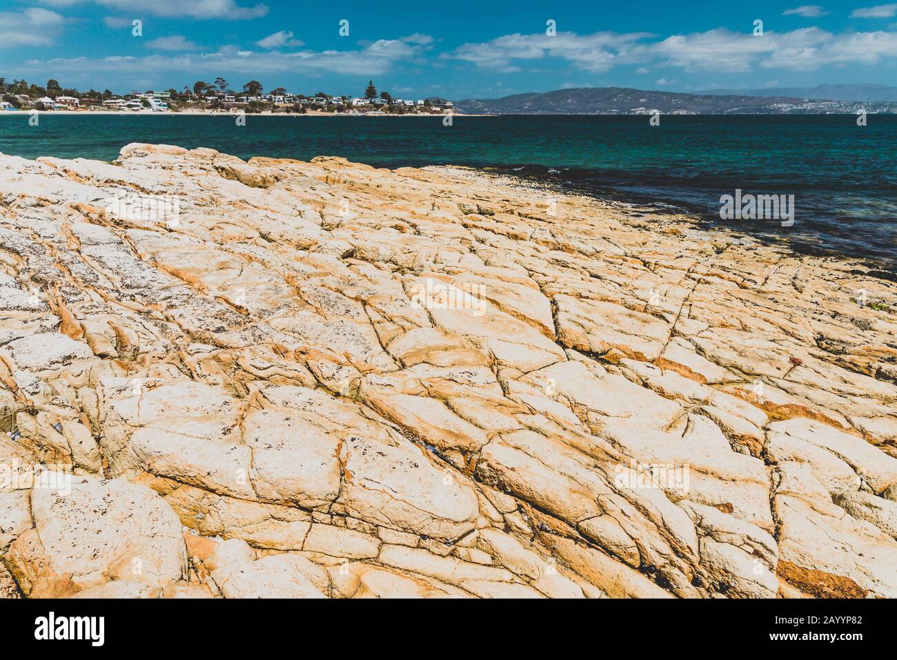 OPOSSUM BAY, TASMANIA - 16th February, 2020: view of Opossum Bay Beach ...