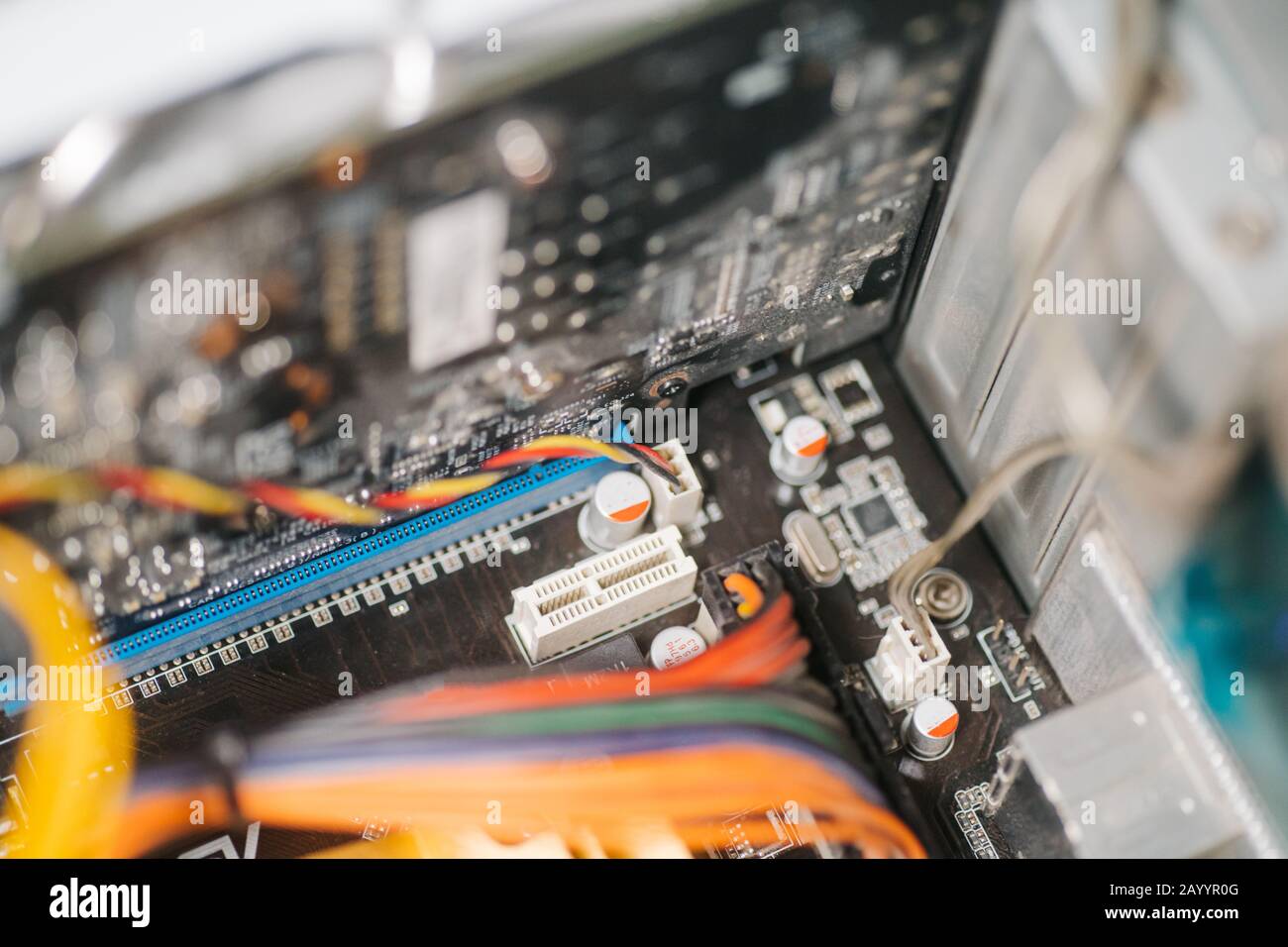 Maintenance update system upgrate concept. computer parts with harddisk ...