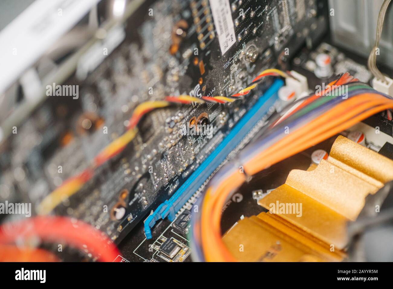 Maintenance update system upgrate concept. computer parts with harddisk ...