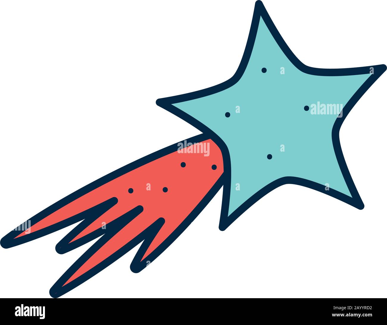 Shooting star line fill style icon of Space futuristic cosmos outside ...
