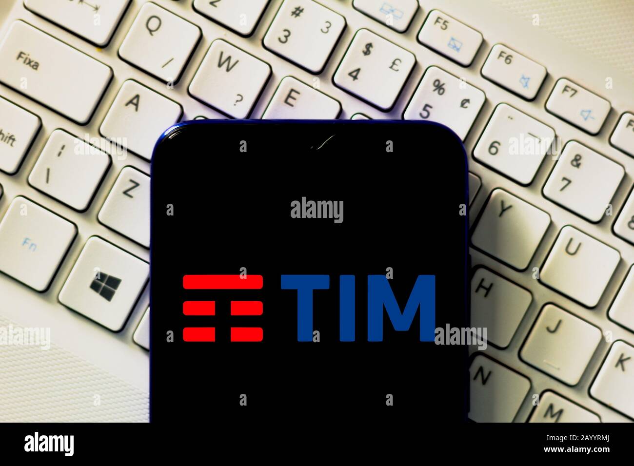 Brazil. 17th Feb, 2020. In this photo illustration the TIM logo seen ...
