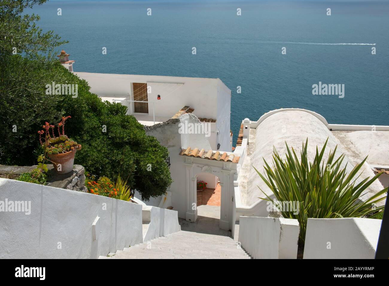 A house in Praiano, a town and commune of the province of Salerno in ...