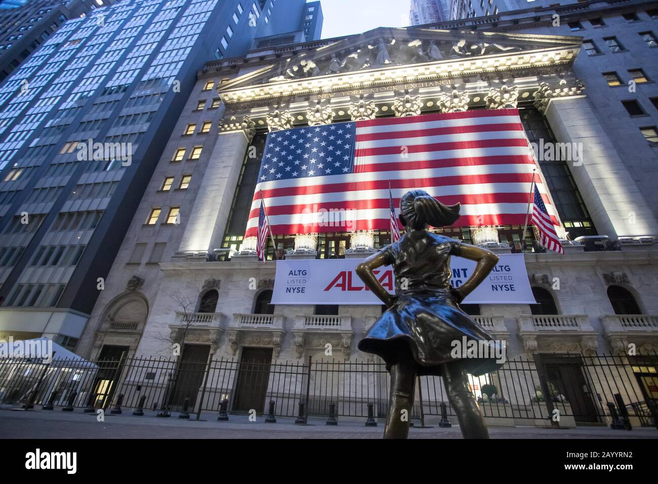 Fearless Girl is a bronze sculpture created by Kristen Visbal is seen ...