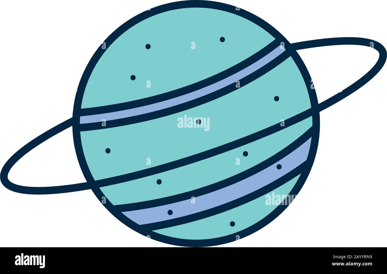 Uranus line fill style icon of Space futuristic cosmos outside universe ...