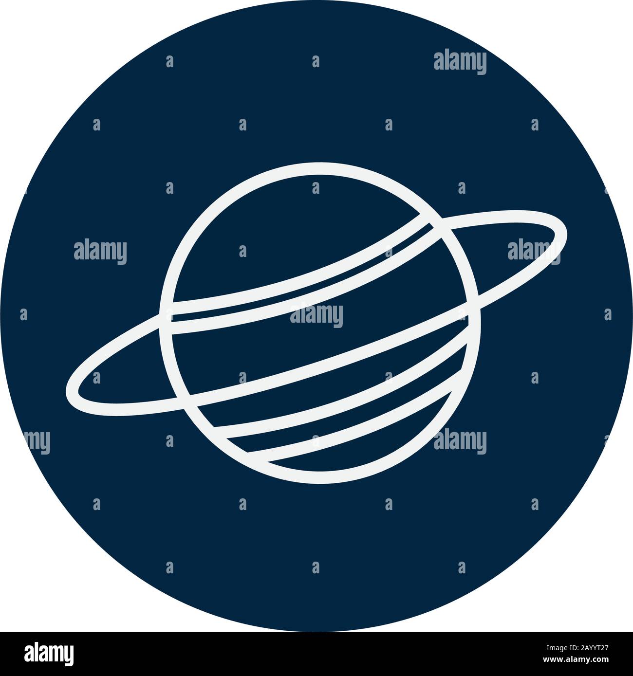 Uranus line block style icon of Space futuristic cosmos outside ...