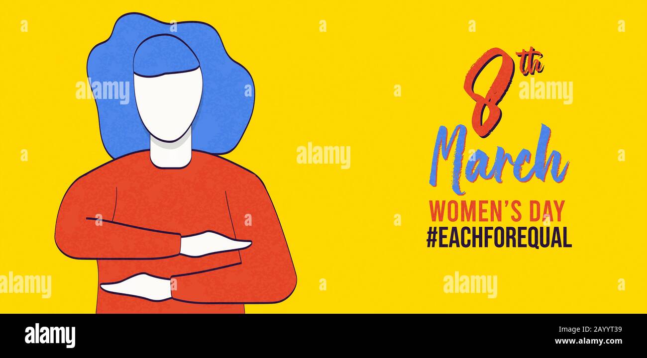 International Women's Day each for equal campaign banner of woman ...