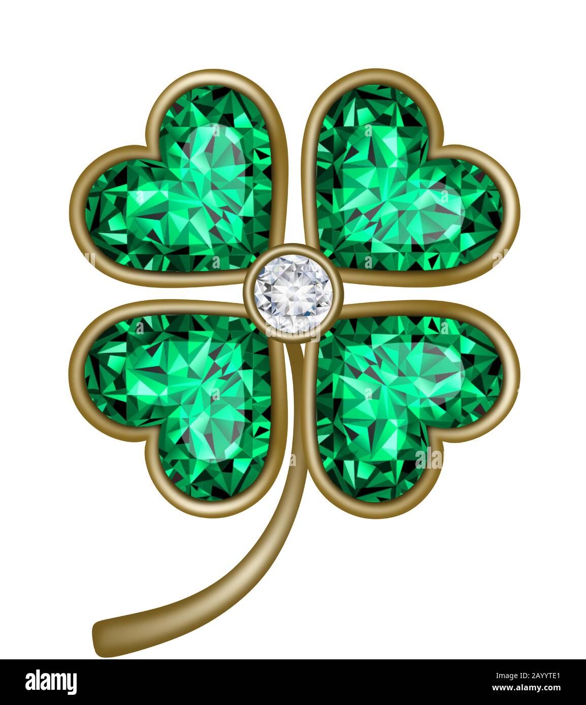 Golden four leaf clover Stock Vector Images - Alamy