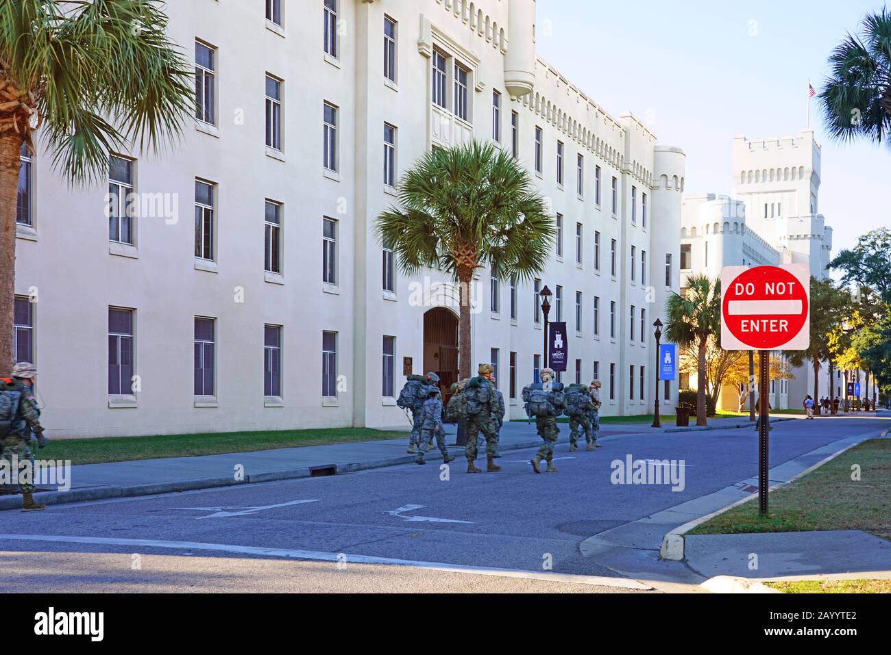 CHARLESTON, SC -21 NOV 2019- View of the campus of The Citadel, the ...