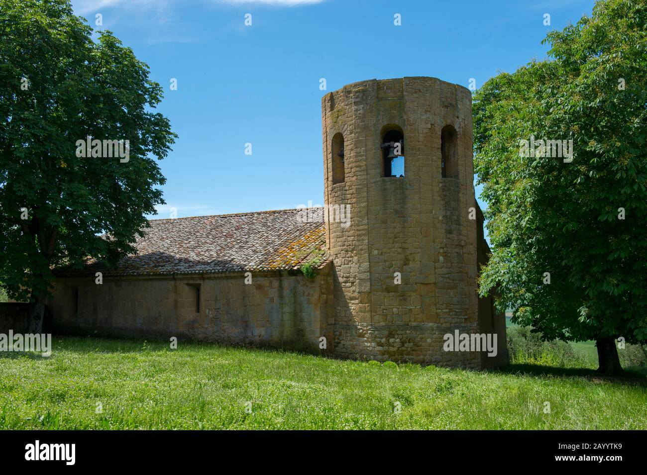 Old Romanesque church in the Val d'Orcia outside of Pienza in Tuscany ...