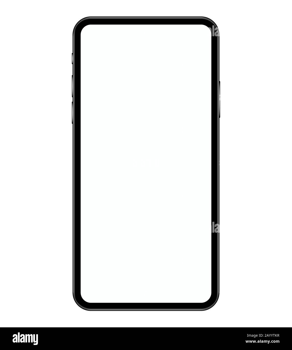 Smartphone isolated on white background. Mobile phone is designed to ...