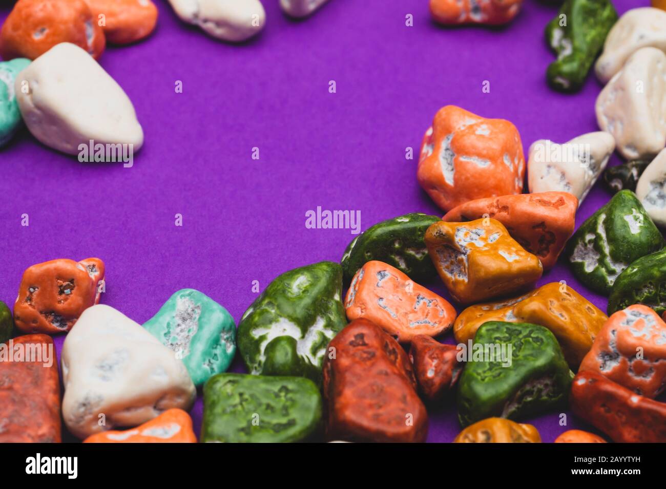 Candy pebbles. sweets in the form of colored stones. colorful candies ...