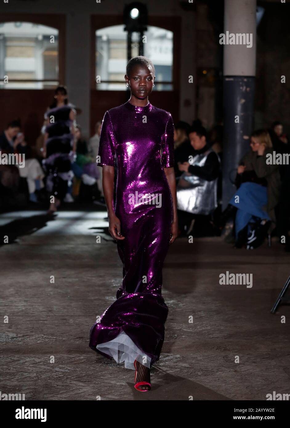 London, Britain. 17th Feb, 2020. Models walk the runway during the ...