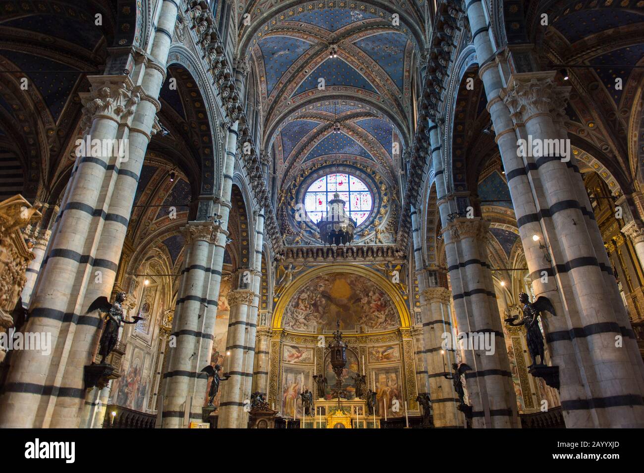 View of the altar in the Siena Cathedral di Santa Maria, better known ...