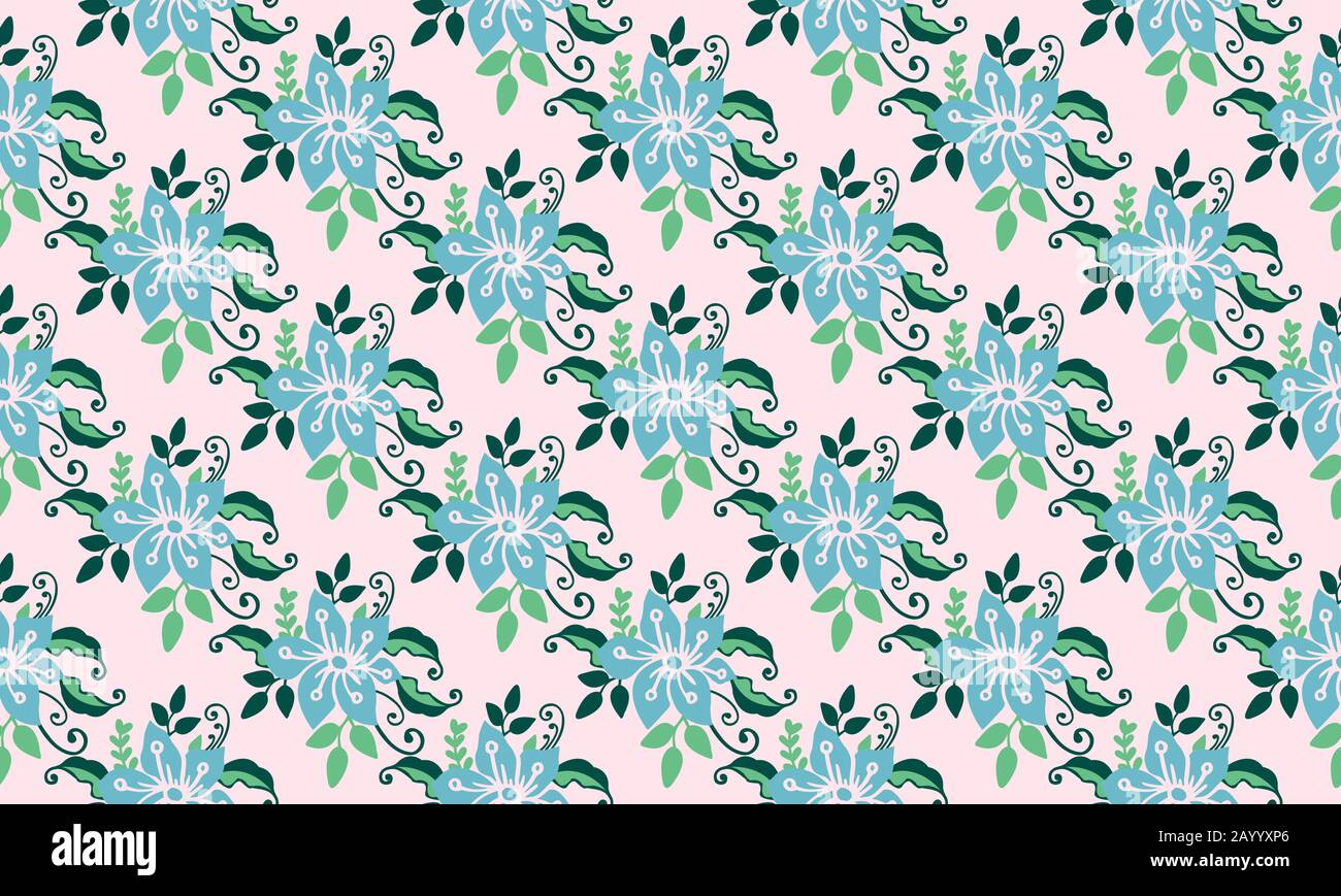 Unique floral pattern background for spring, with leaf and floral ...