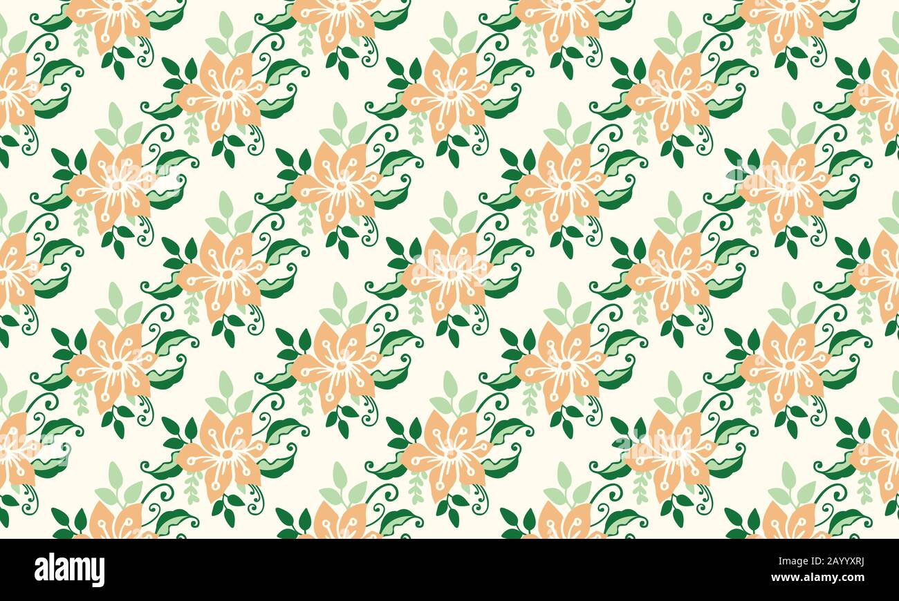 Unique floral pattern background for spring, with leaf and floral ...