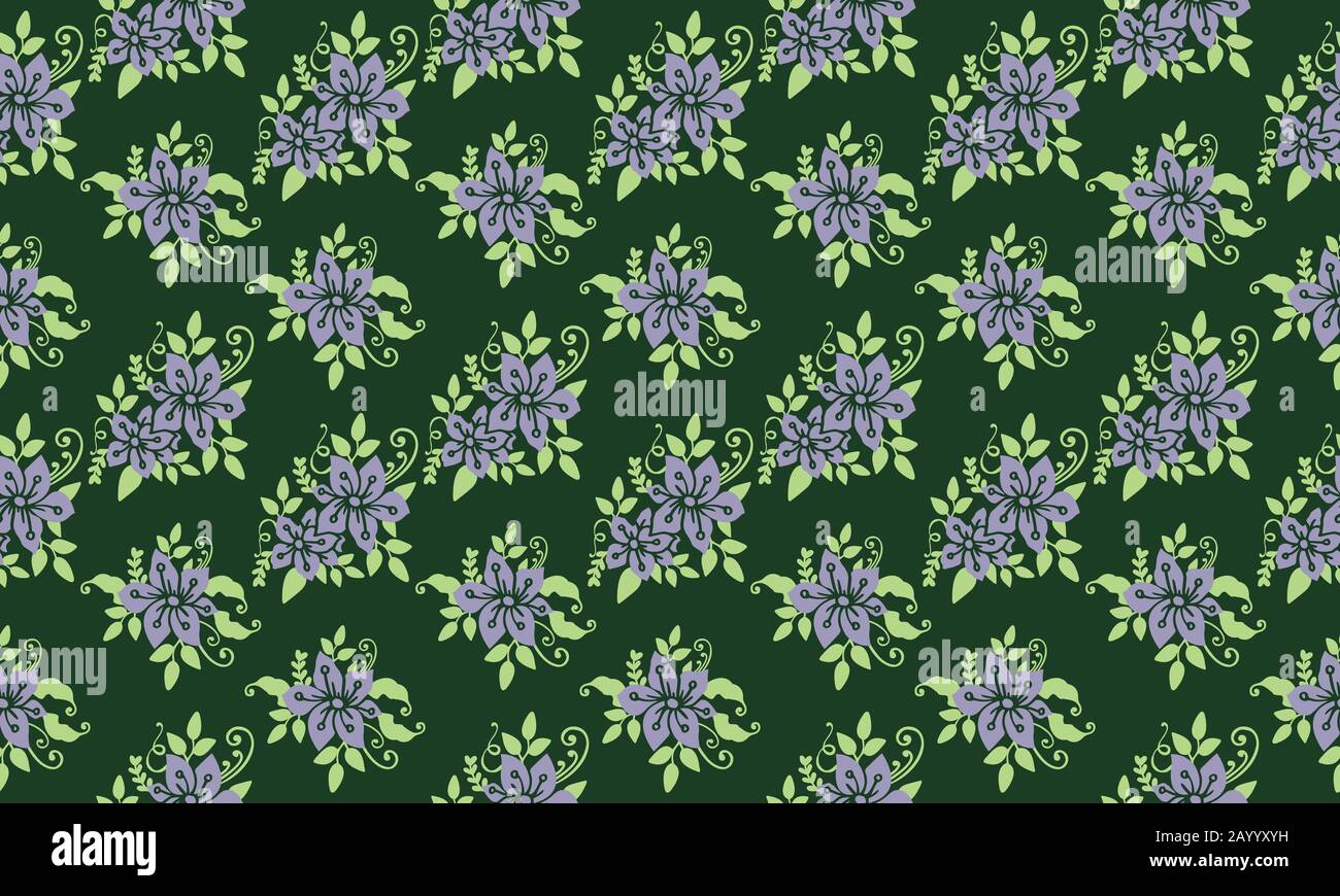 Unique floral pattern background for spring, with leaf and floral ...