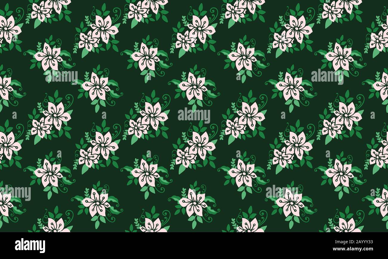 Modern leaf and flower design, for elegant spring floral pattern ...