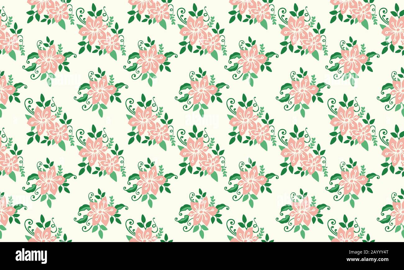 Modern leaf and flower design, for elegant spring floral pattern ...