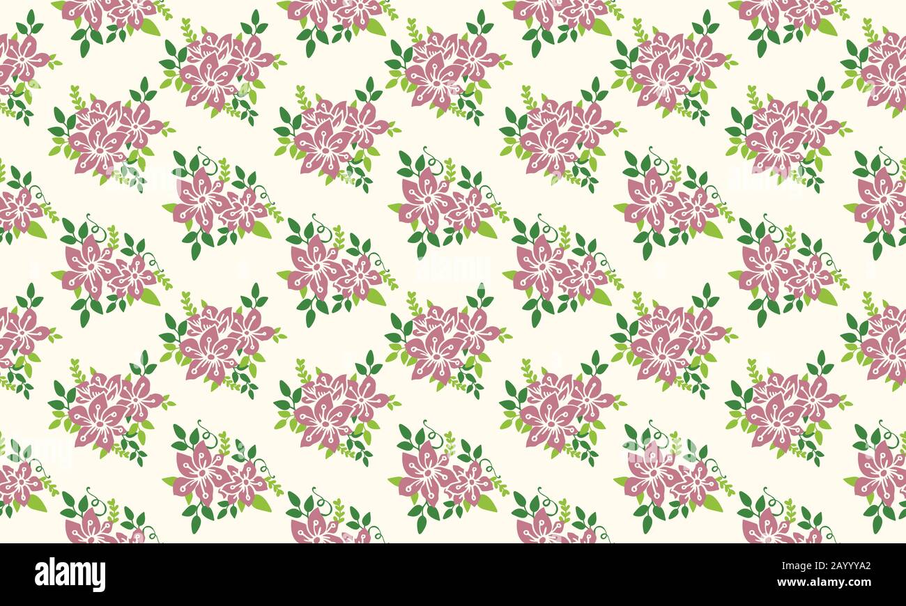 Modern leaf and flower design, for elegant spring floral pattern ...