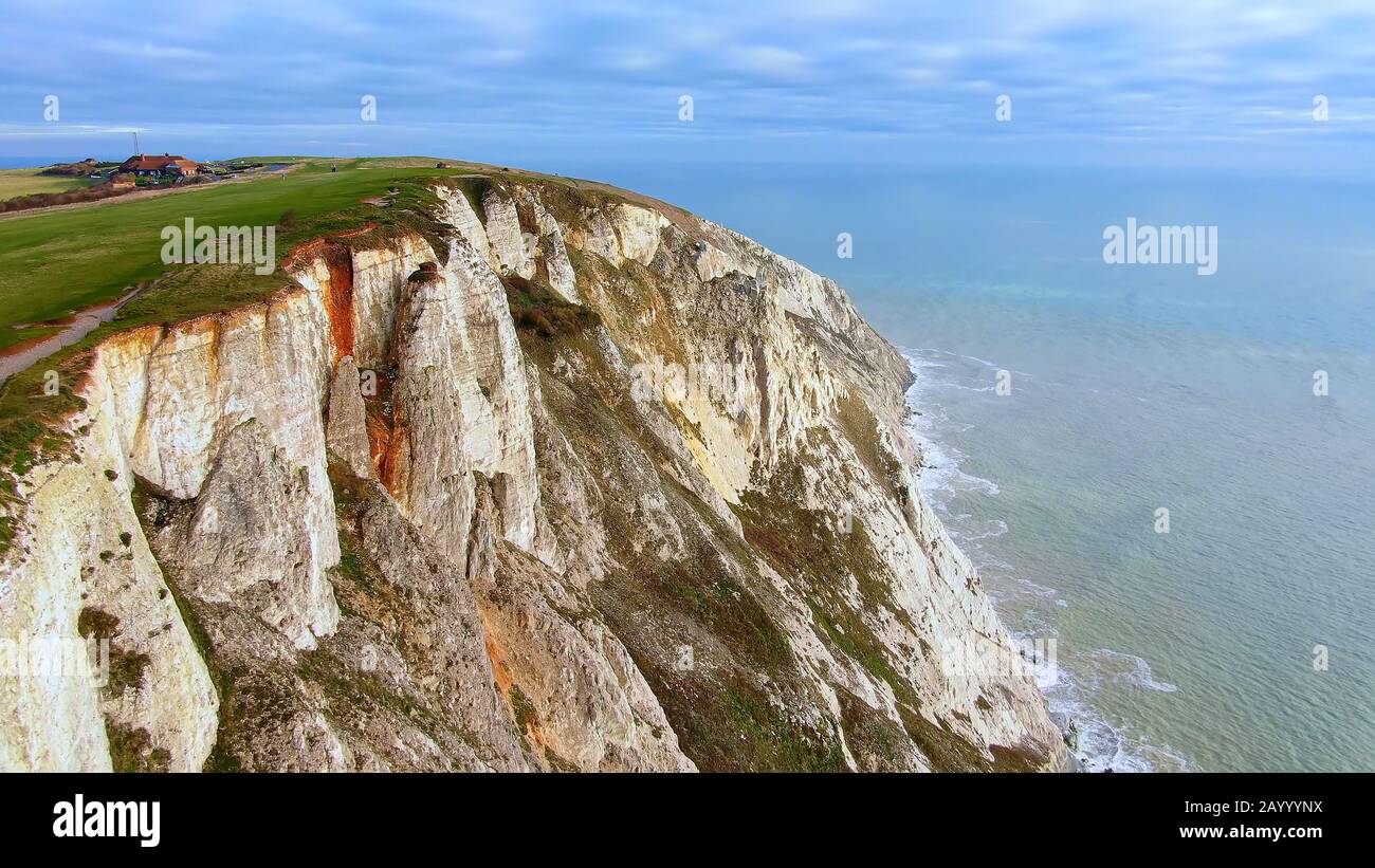 White cliffs at the English coast - aerial view Stock Photo - Alamy