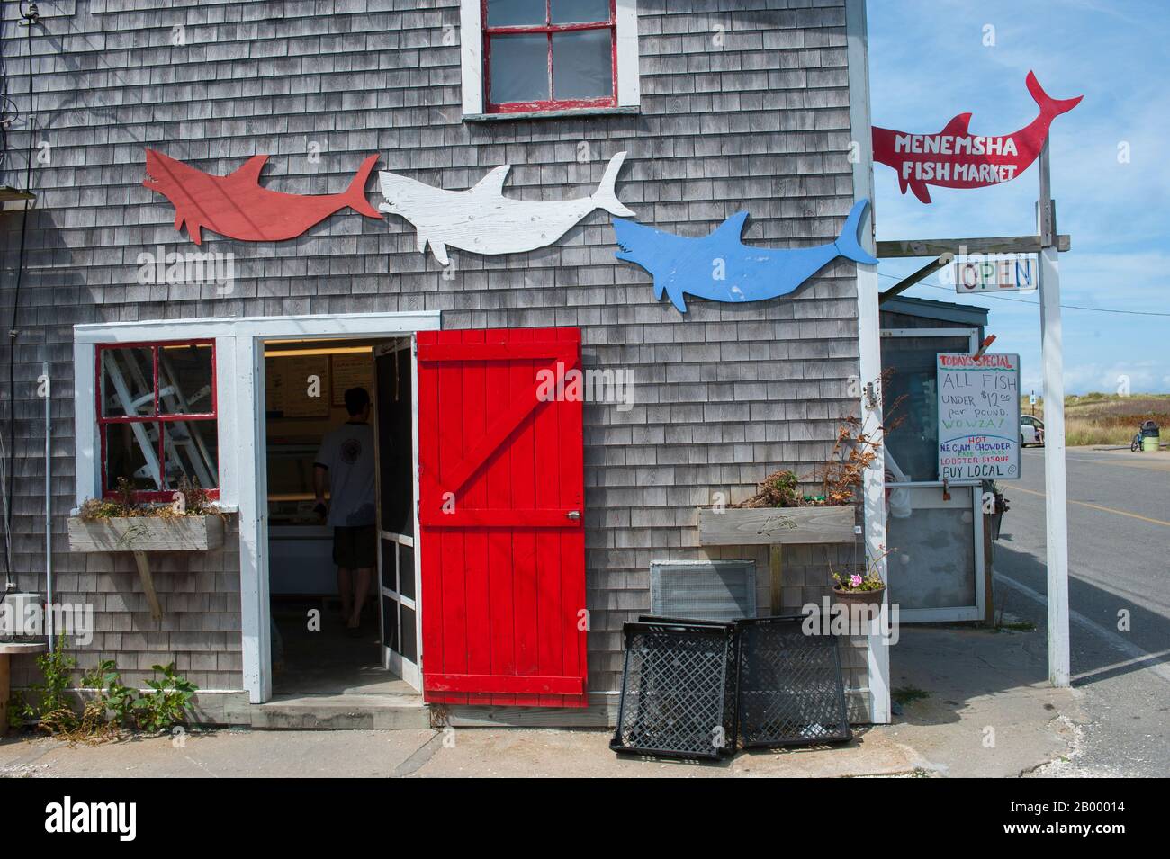 A store in the small fishing port of Menemsha on Martha’s Vineyard ...