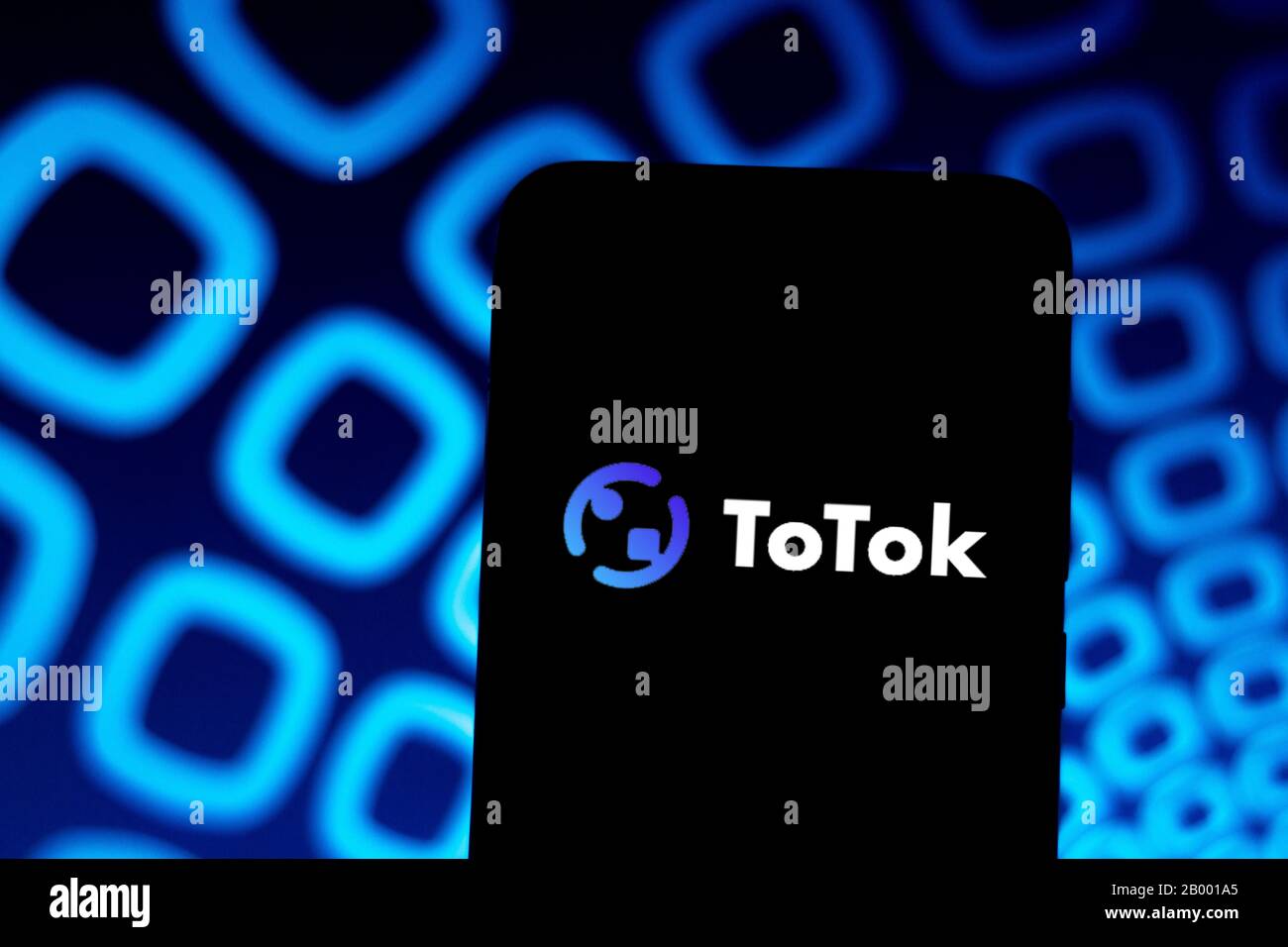 In this photo illustration the ToTok logo seen displayed on a ...