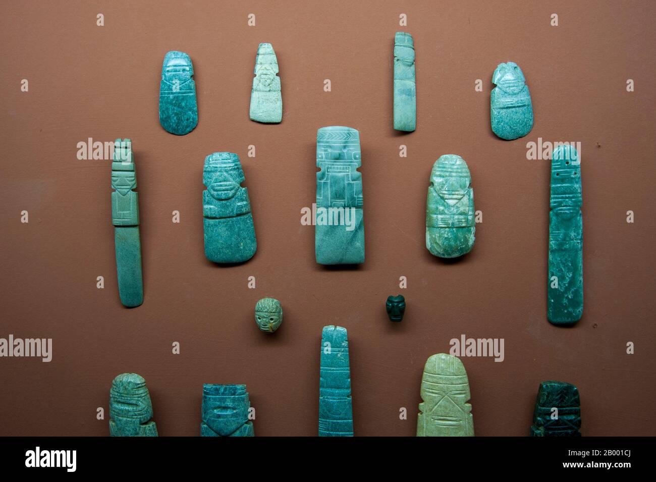 Pre-Columbian jade jewelry on display at the National Museum Factory in ...