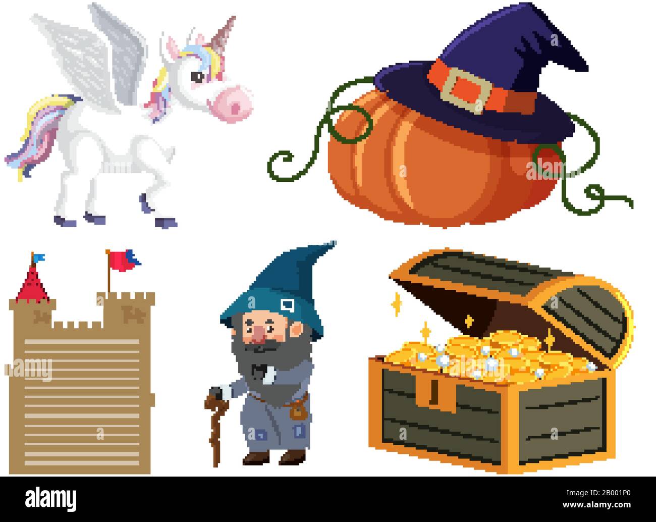 Set of isolated objects theme fairytales illustration Stock Vector ...