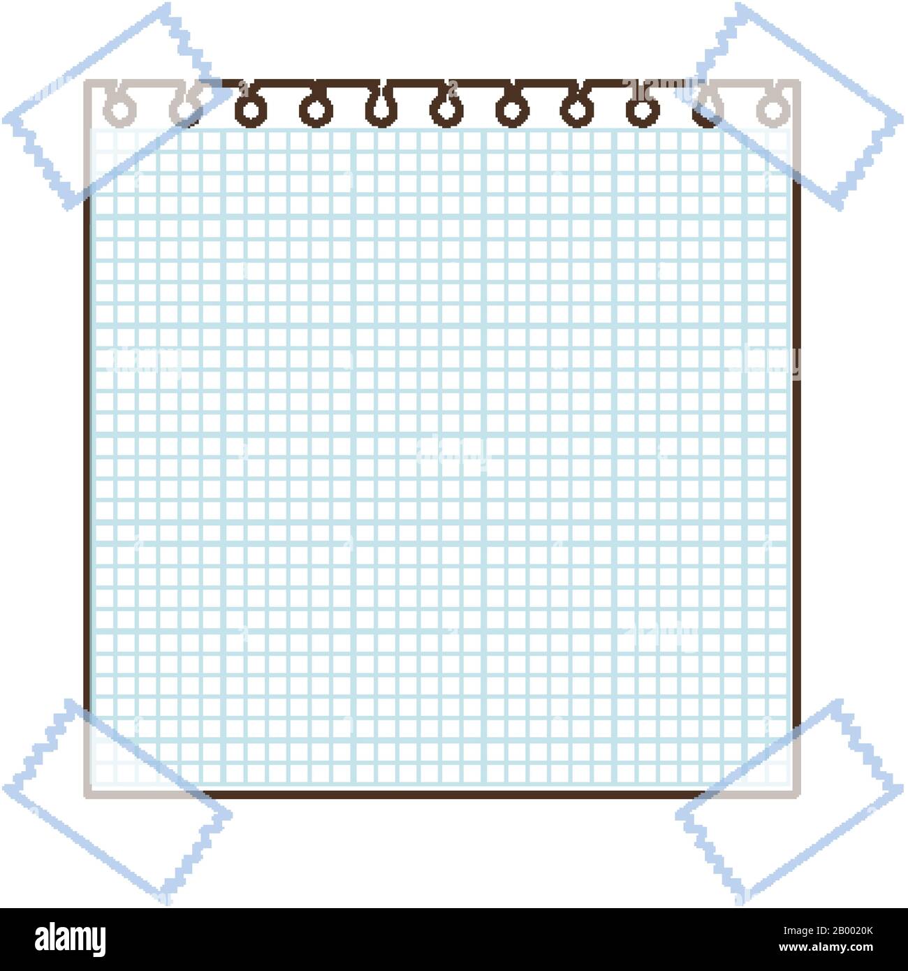 Banner template with grid paper on white board illustration Stock ...