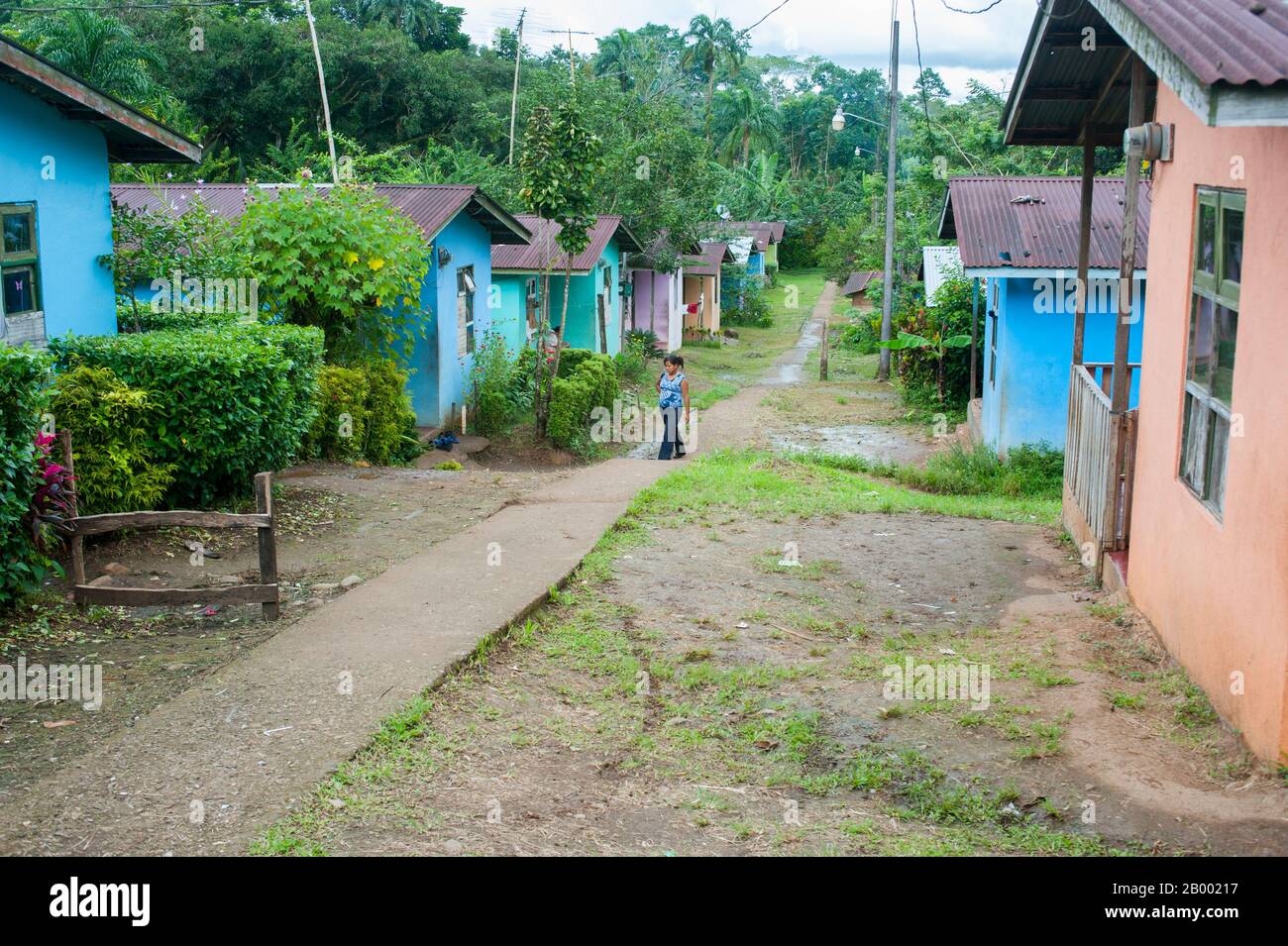 A village scene at a Maleku tribe Indian village near the town of ...