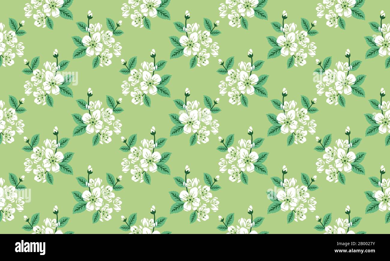 the beauty of floral spring pattern background, with leaf and floral ...