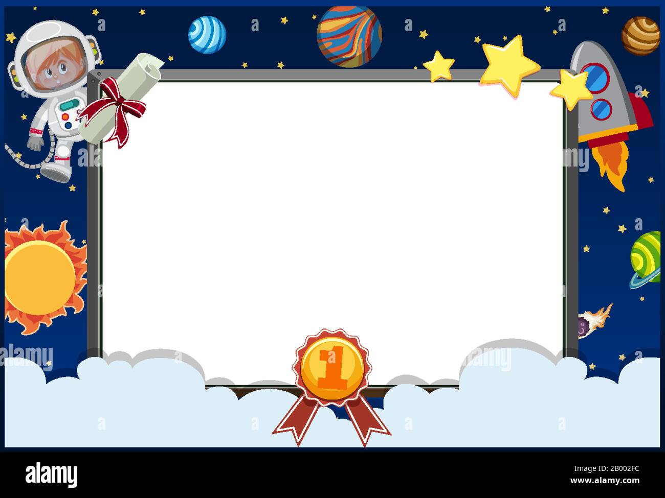 Frame template design with space theme illustration Stock Vector Image ...