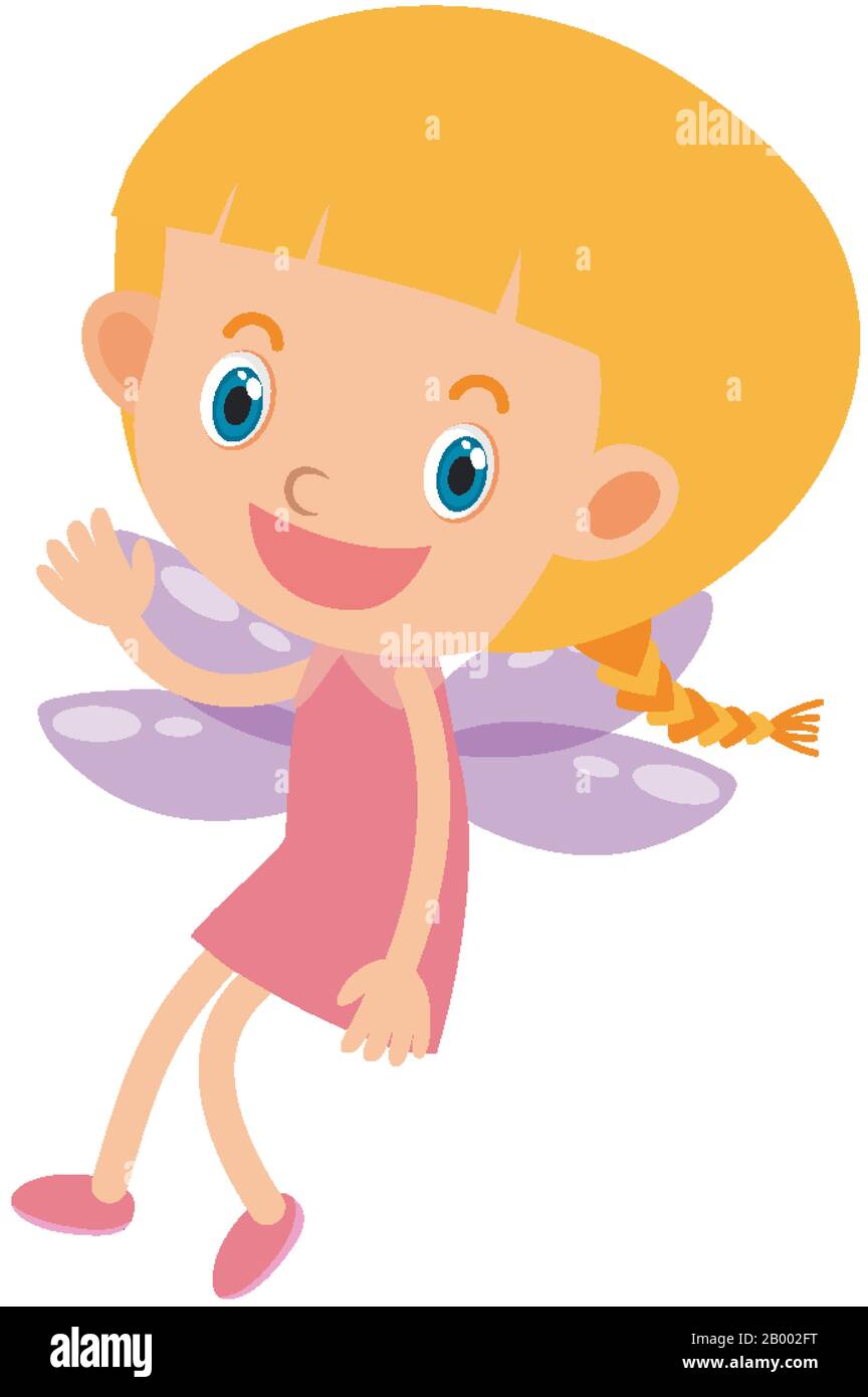 Single character of cute fairy on white background illustration Stock ...
