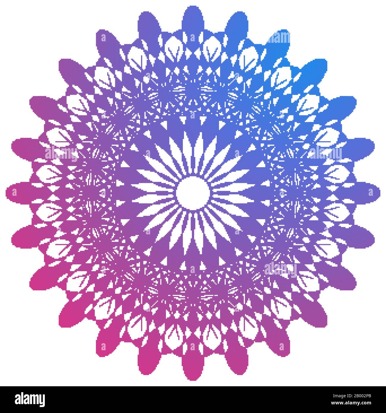 Mandala pattern design in purple and blue colors illustration Stock ...