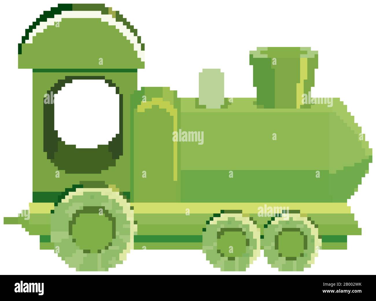 Single picture of green train on white background illustration Stock ...