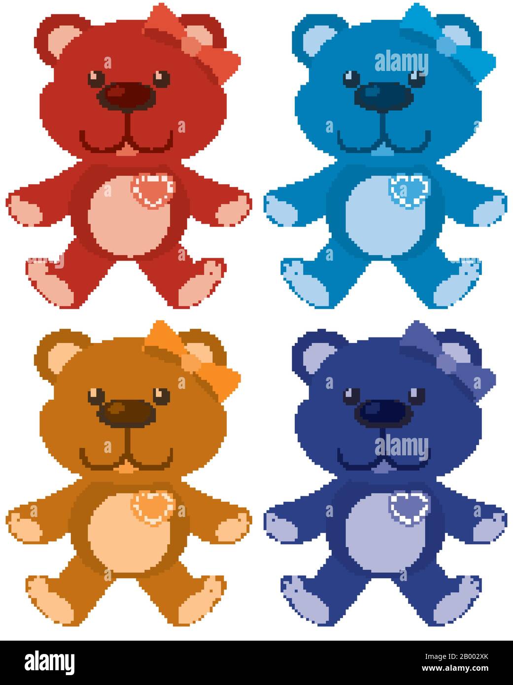 Set of four pictures of teddybears in different colors illustration ...