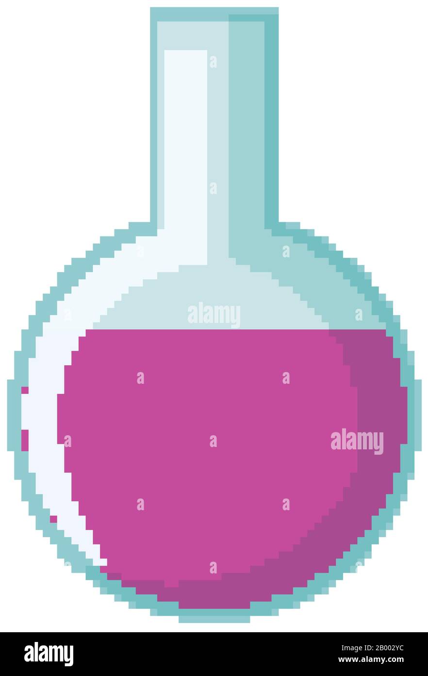 Flask with pink liquid inside illustration Stock Vector Image & Art - Alamy