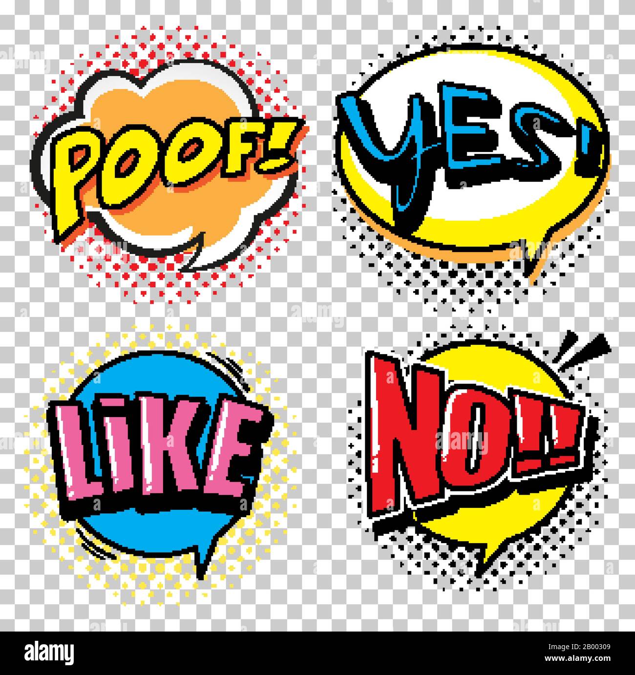 Expression words design for four word illustration Stock Vector Image ...